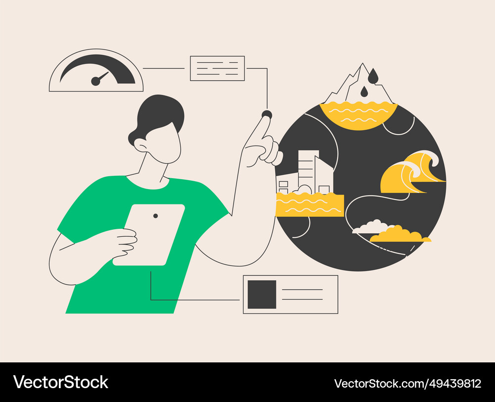 Sea level rise abstract concept Royalty Free Vector Image