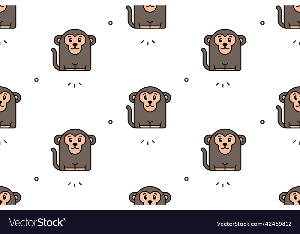 Seamless pattern with monkeys Royalty Free Vector Image