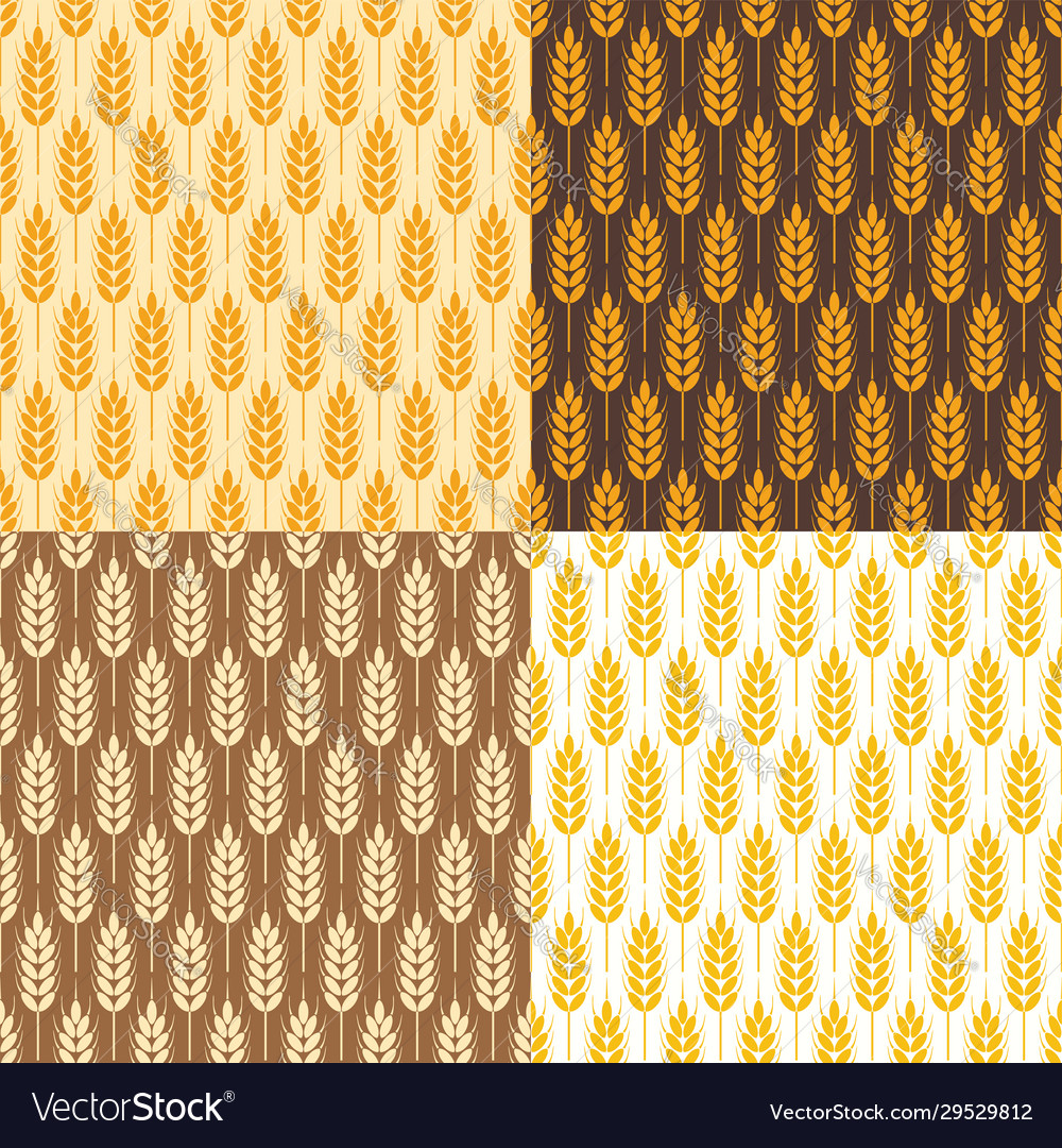 Seamless wheat background patterns Royalty Free Vector Image