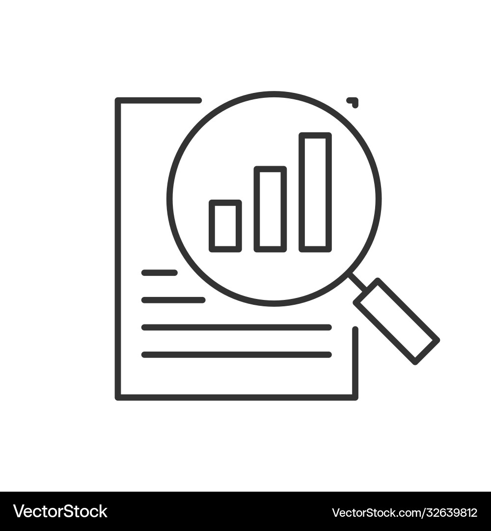 Search report line icon on white background Vector Image