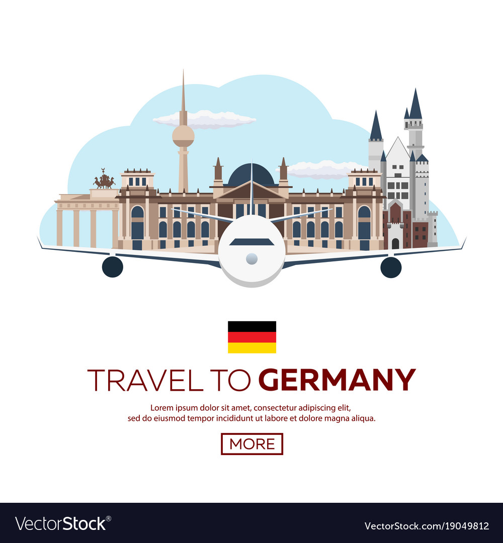 Travel to germany berlin poster skyline Royalty Free Vector