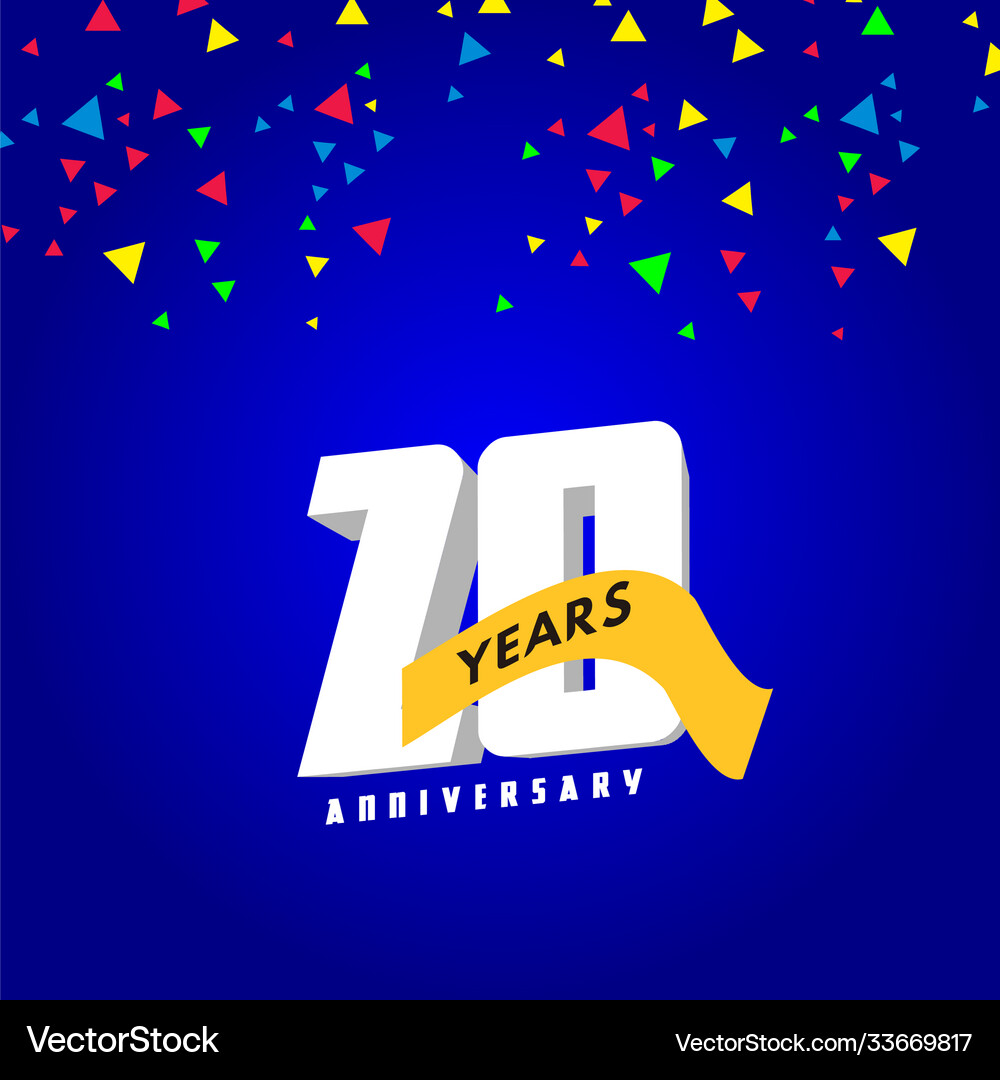 20 year anniversary template design Royalty Free Vector