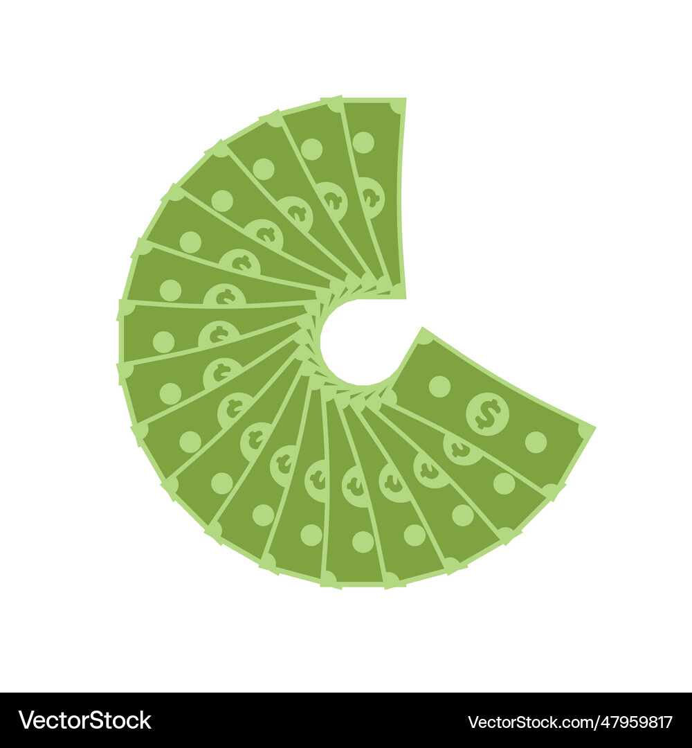 Big banknotes fan isolated on white background Vector Image