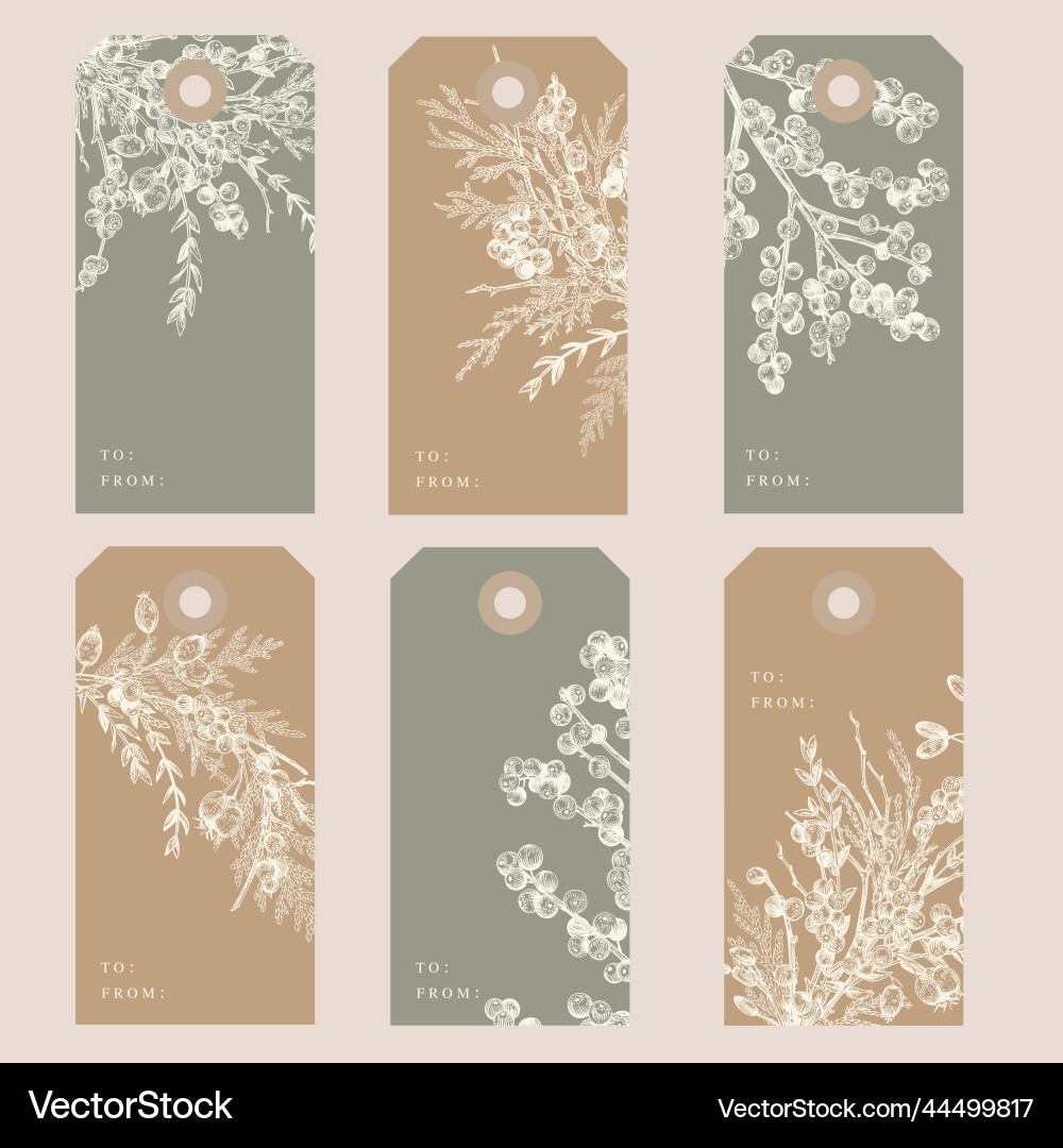 Collection of tags christmas Royalty Free Vector Image