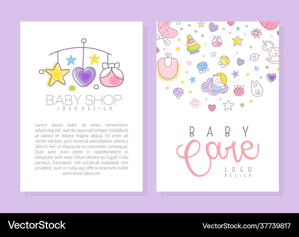 Cute baby care poster template with copyspace Vector Image
