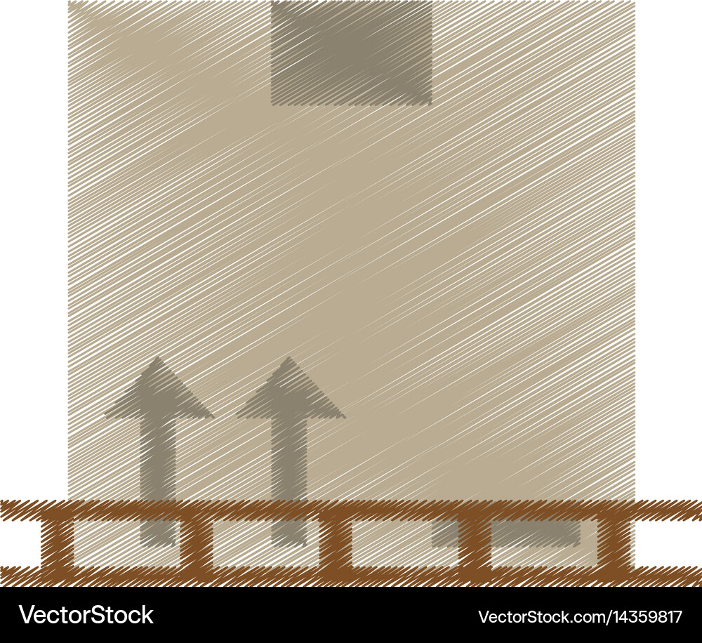 Drawing boxes staked wooden design Royalty Free Vector Image