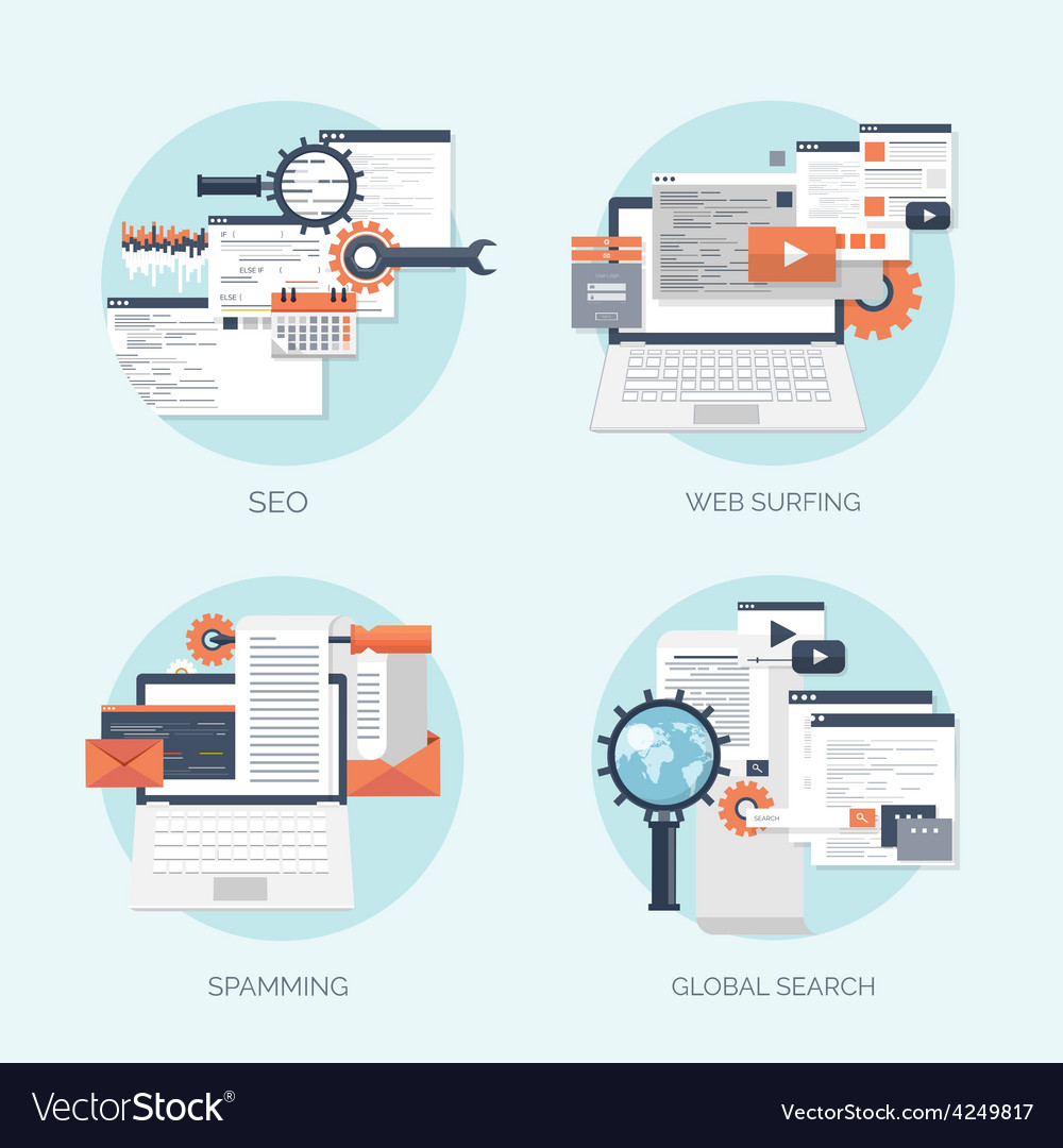 Flat computing background Royalty Free Vector Image