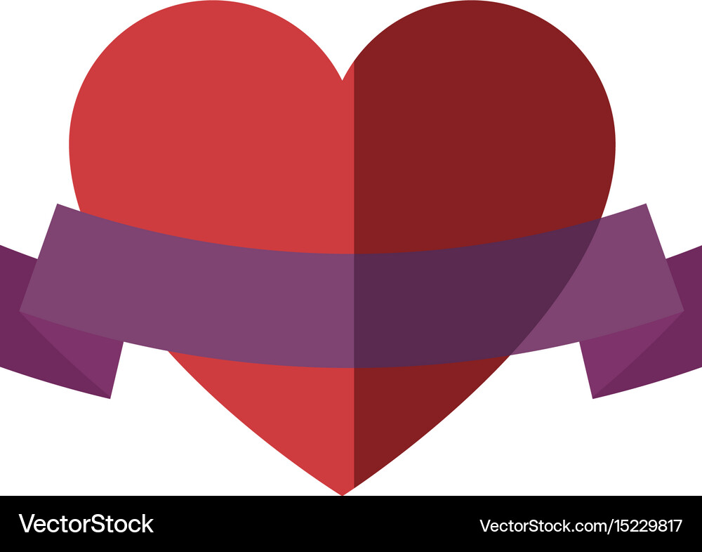 Heart and ribbon icon Royalty Free Vector Image