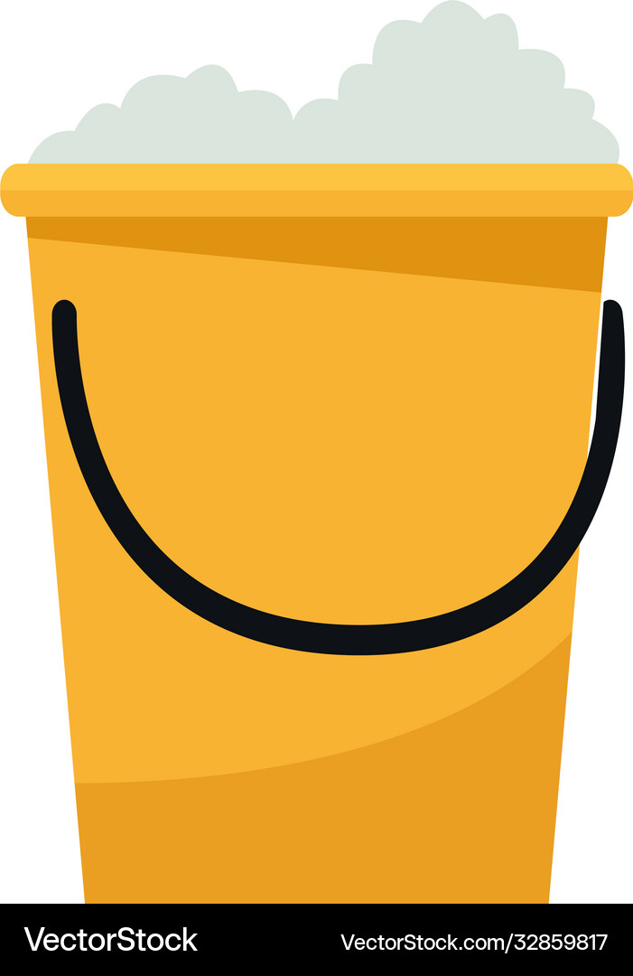 Housekeeping bucket tool with foam Royalty Free Vector Image