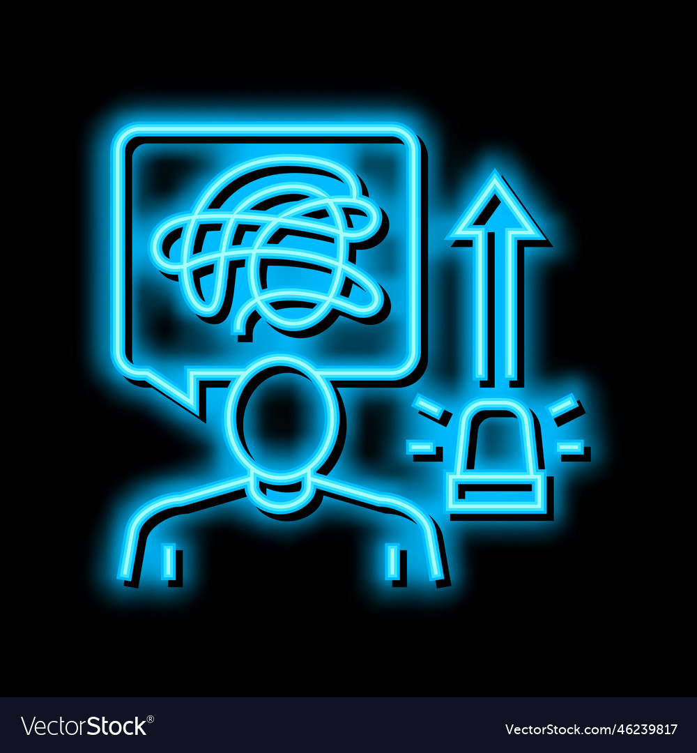 Increased errors or accidents neon glow icon Vector Image