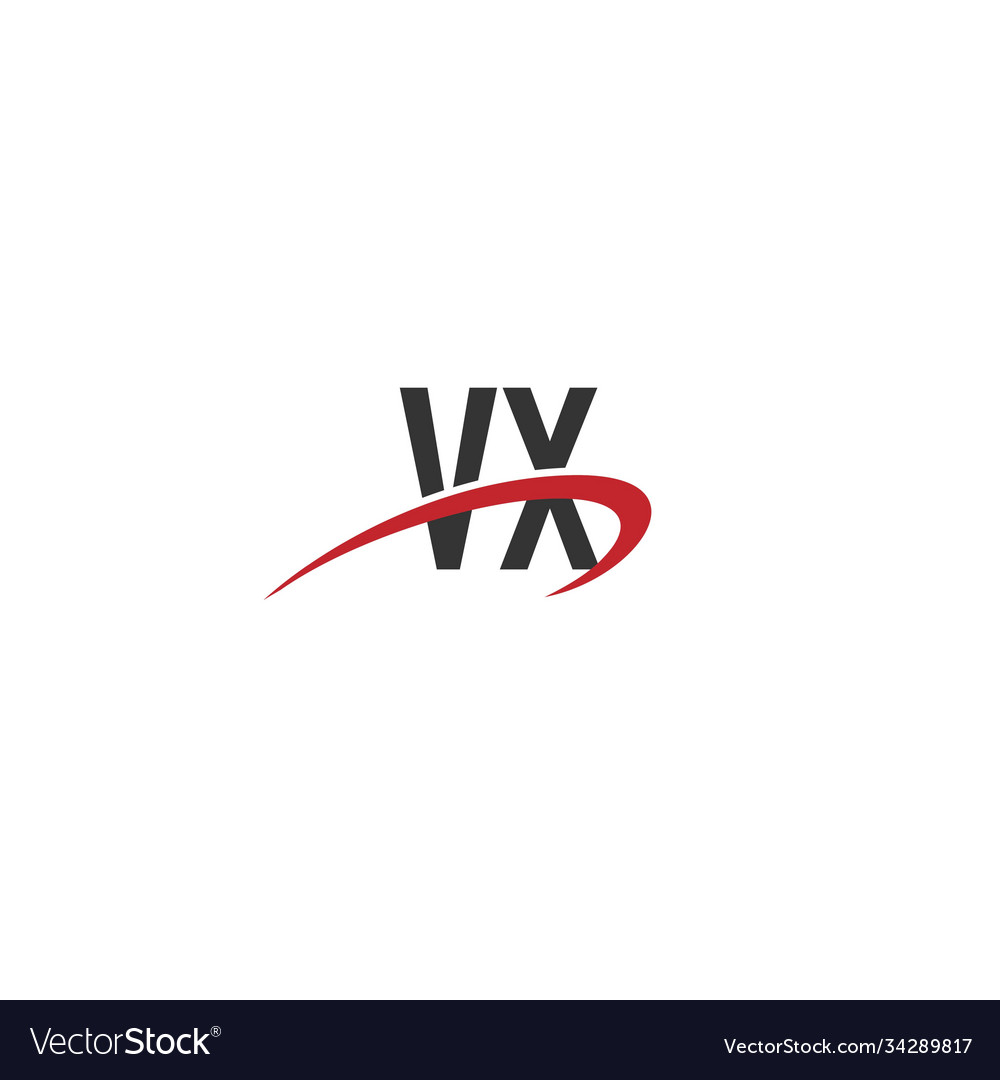Initial letter vx linked swoosh monogram logo Vector Image