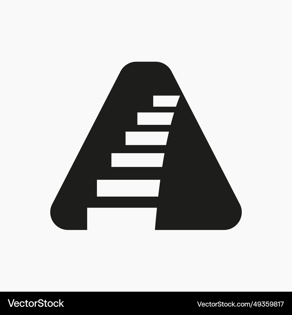 Letter a stair logo step symbol alphabet Vector Image