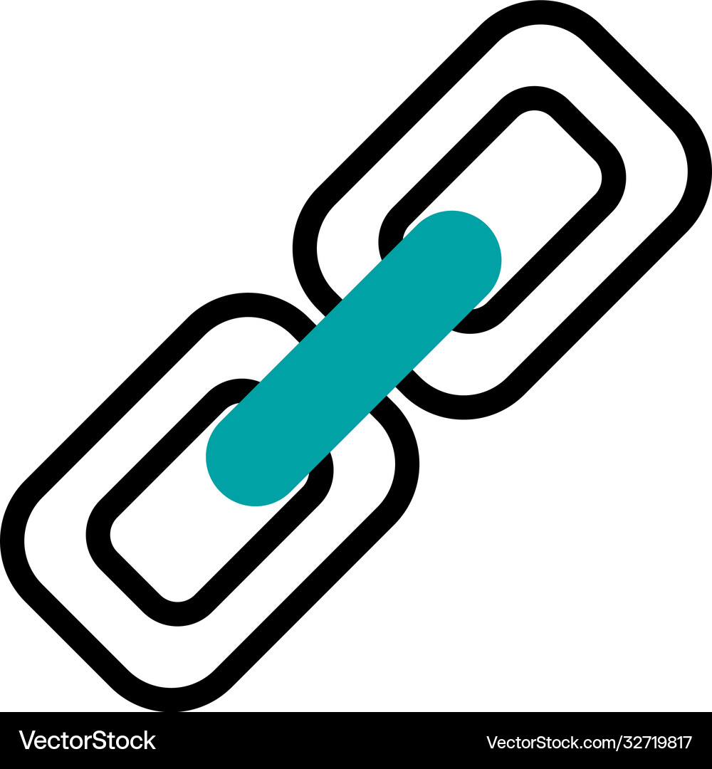 Link symbol icon chain half line color Royalty Free Vector