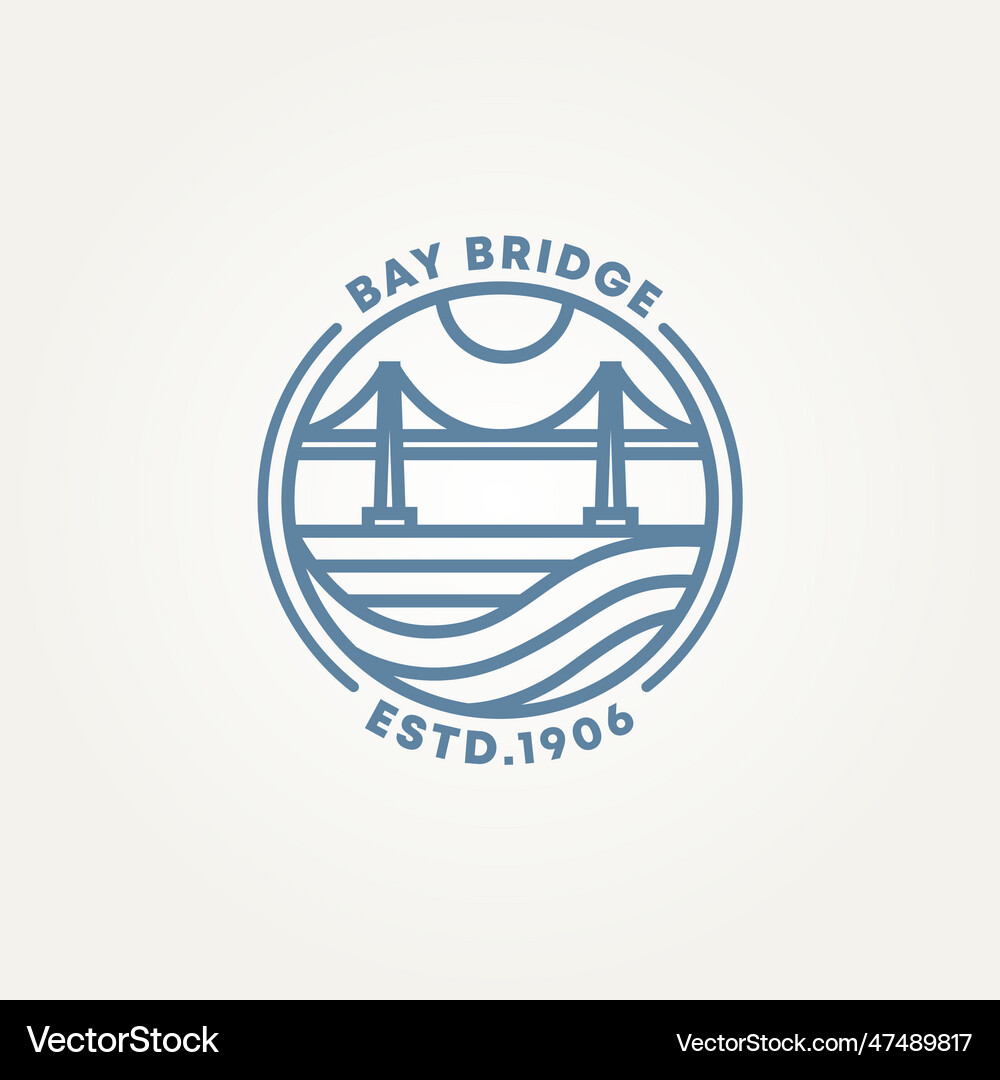 Minimalist bay ridge badge logo template design Vector Image