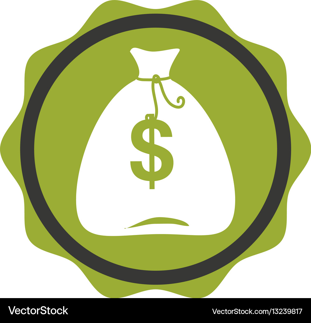 Money bag isolated icon Royalty Free Vector Image