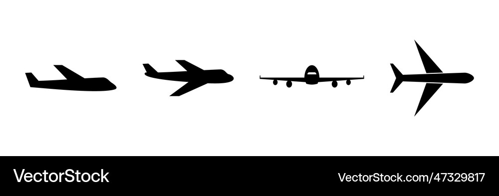 Plane icon set airplane icon flight transport Vector Image