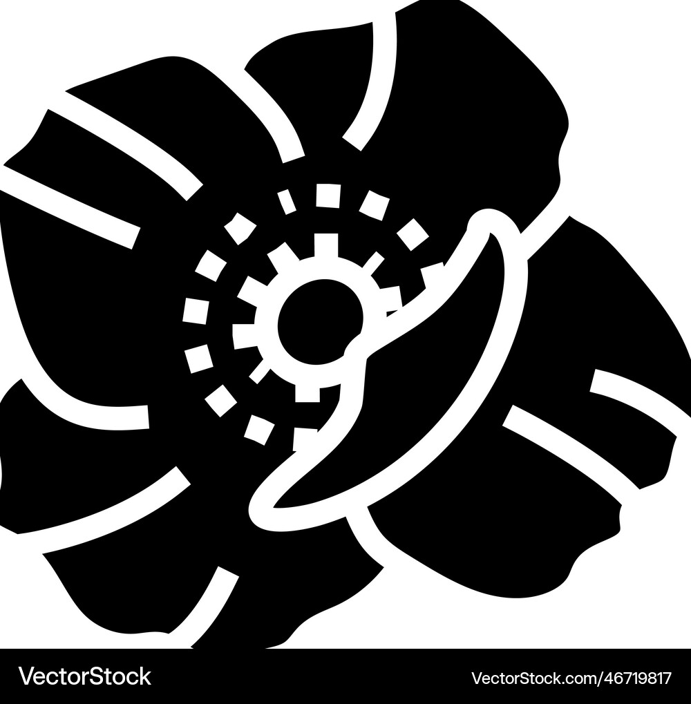 Poppy flower spring glyph icon Royalty Free Vector Image