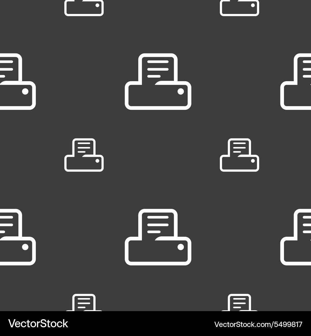 Printing icon sign seamless pattern on a gray Vector Image