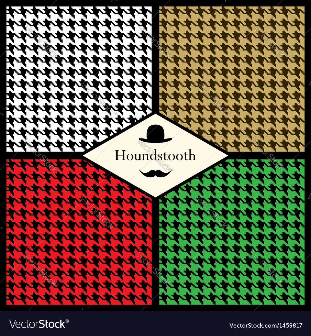 Set of houndstooth check patterns Royalty Free Vector Image