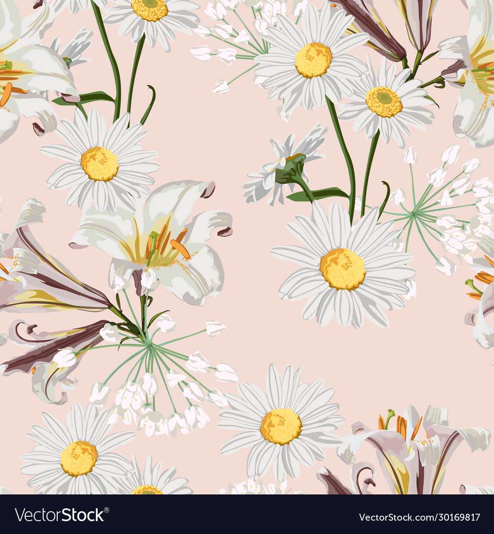 Spring flower seamless pattern Royalty Free Vector Image