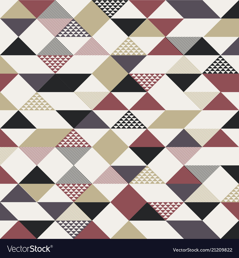 Abstract retro style triangles pattern with lines Vector Image