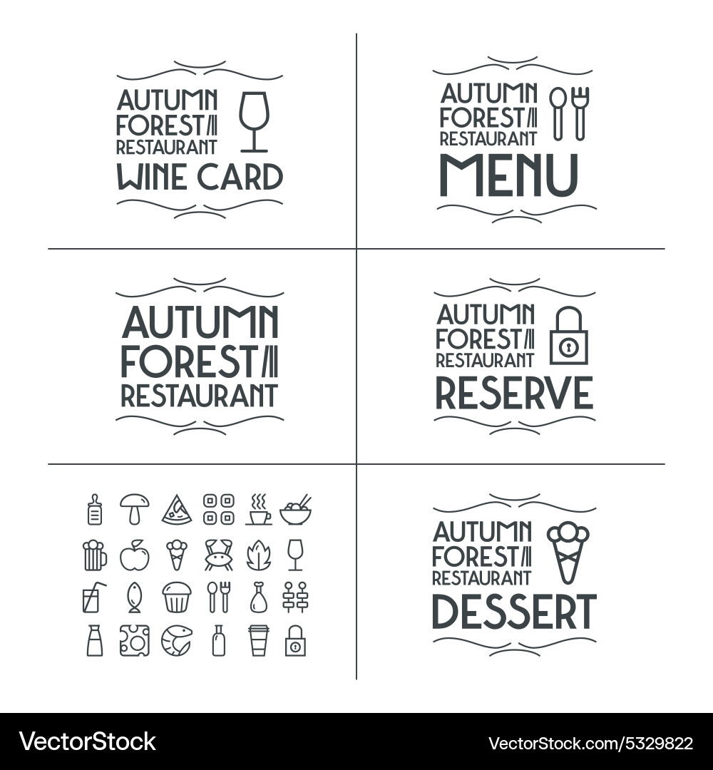 Badges and icons for restaurant Royalty Free Vector Image