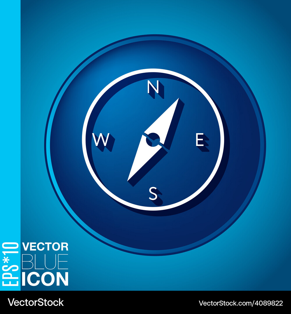Compass icon orienteering traveling or camping Vector Image