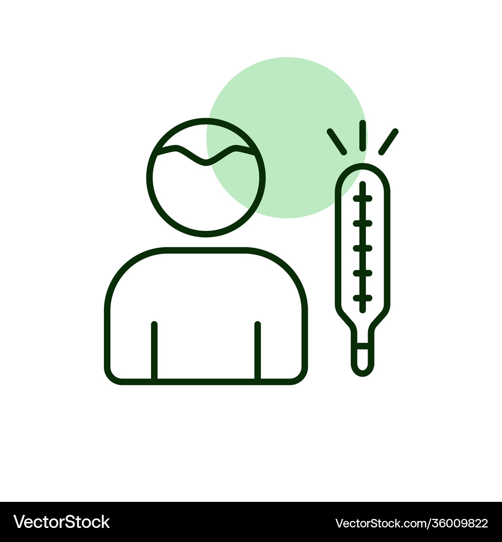 Fever high temperature icon covid19 sign Vector Image