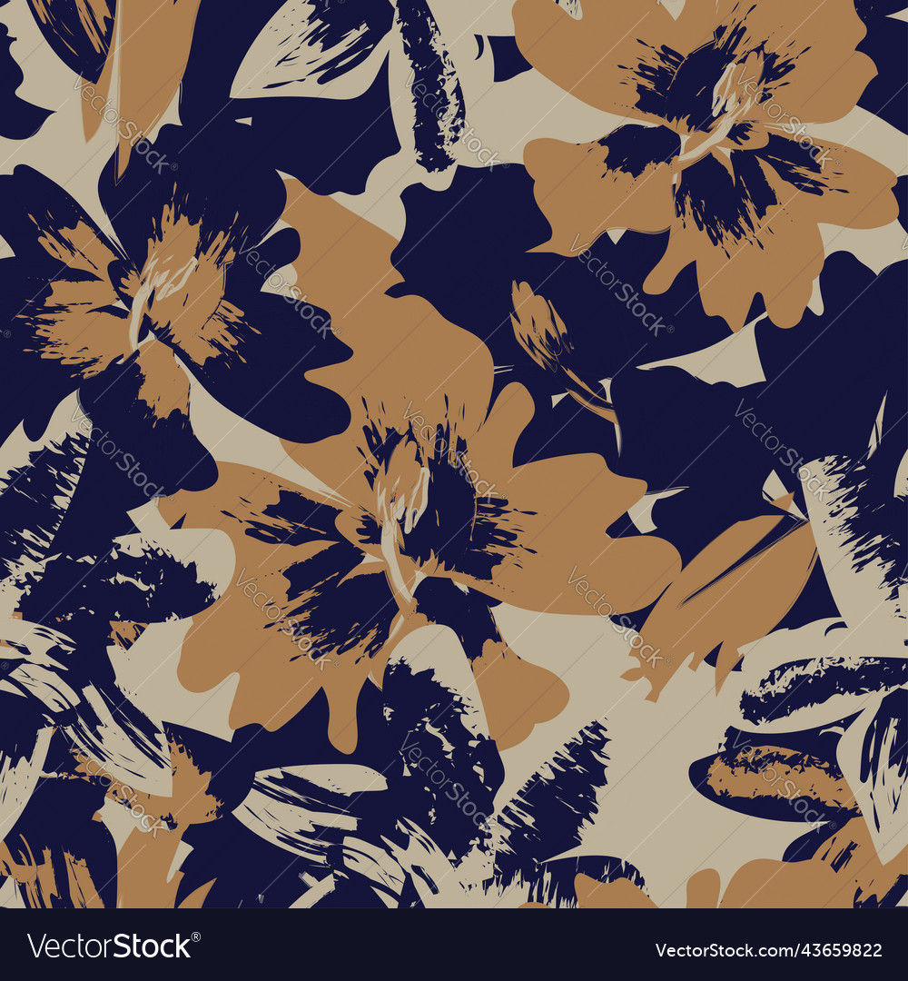 Floral brush strokes seamless pattern design Vector Image