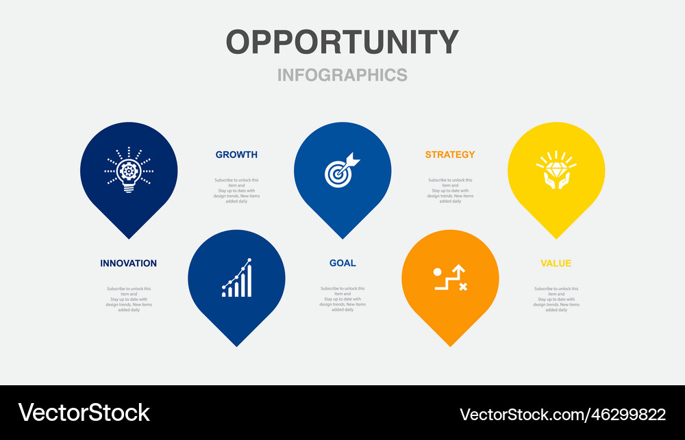 Innovation growth goal strategy value icons Vector Image
