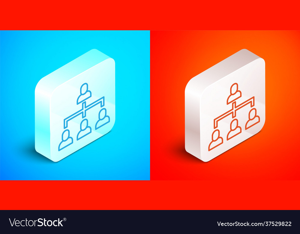 Isometric line business hierarchy organogram chart Isometric line business hierarchy organogram chart