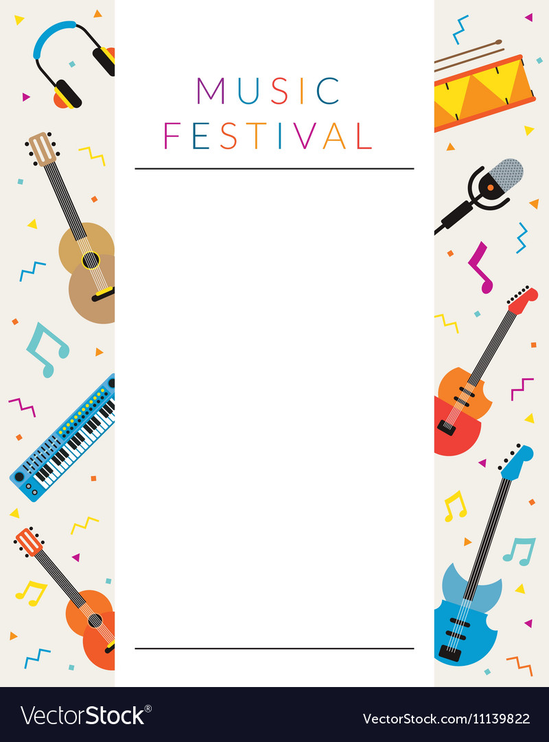 Music instruments objects poster Royalty Free Vector Image