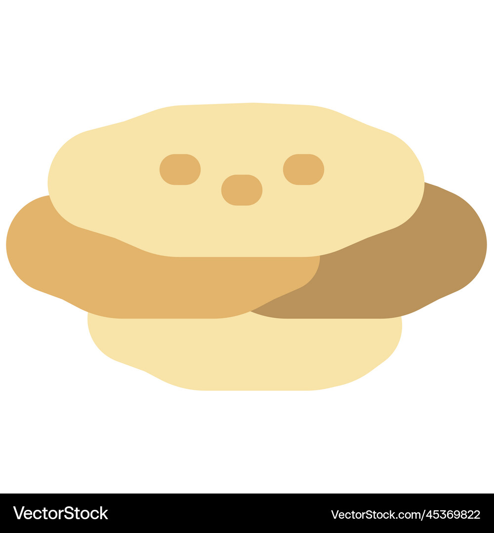 Oven-baked delicious naan or flatbread Royalty Free Vector