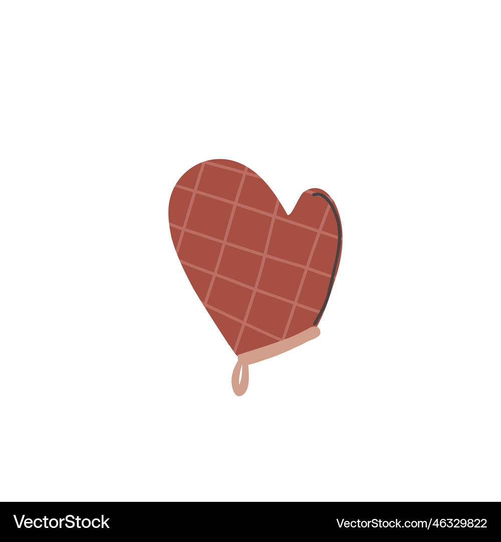 Oven mitt potholder hand drawn Royalty Free Vector Image