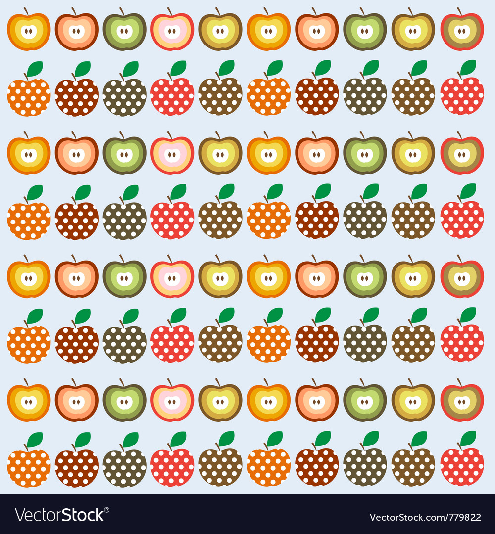 Pattern with apples Royalty Free Vector Image - VectorStock