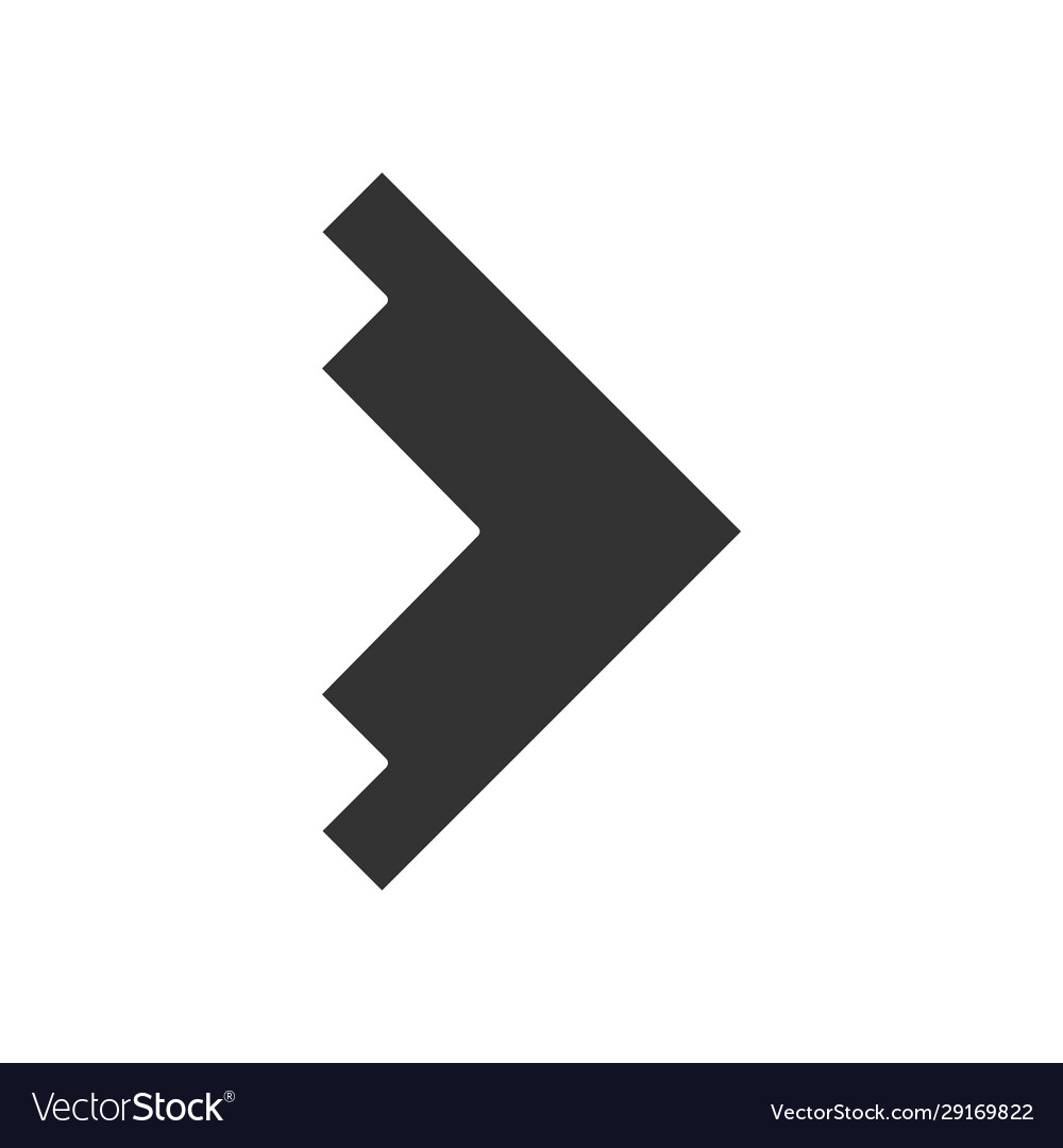 Right arrowhead glyph icon forward triangular Vector Image