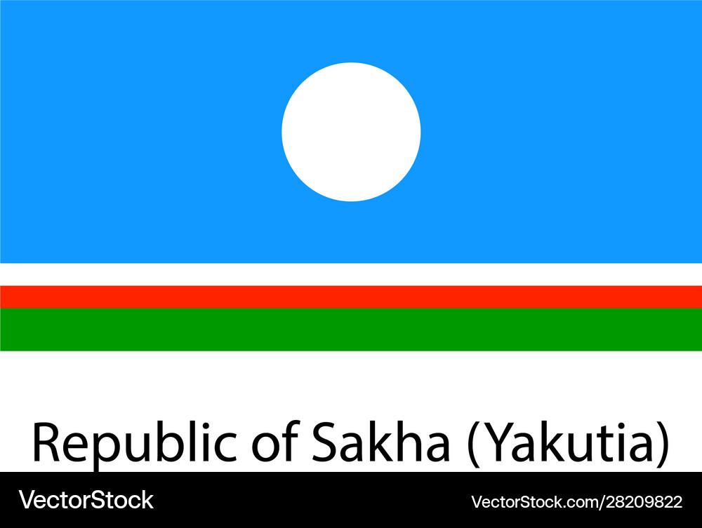 Sakha republic flag on flagpole official Vector Image