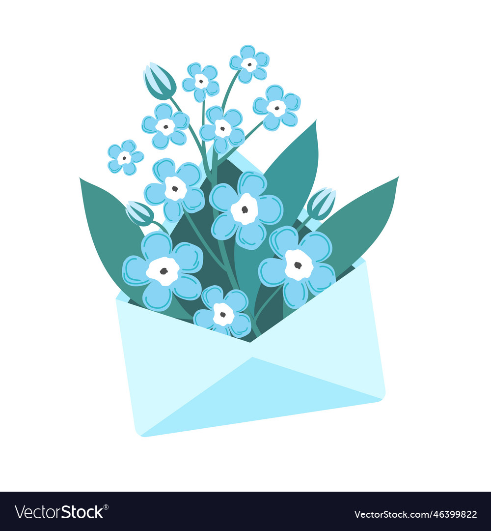 Violets envelope Royalty Free Vector Image - VectorStock