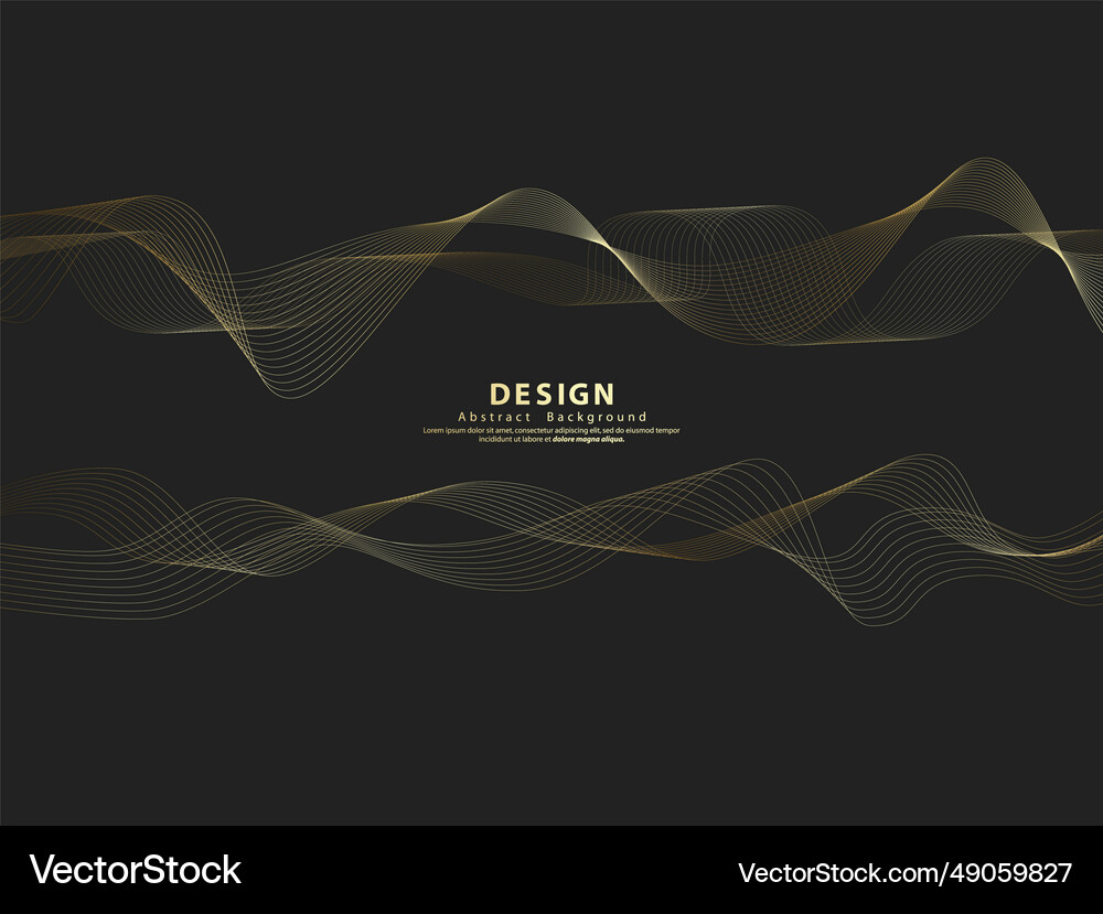 Abstract background with gold line wave luxury Vector Image