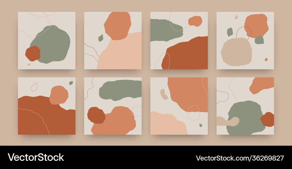 Abstract doodle poster square blob shapes and Vector Image