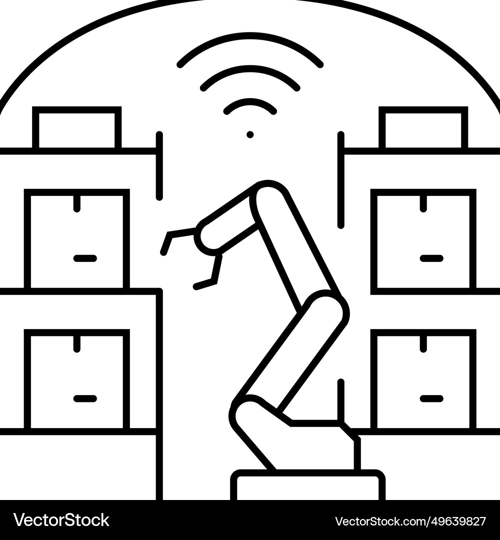 Automated warehouse autonomous delivery line icon Vector Image