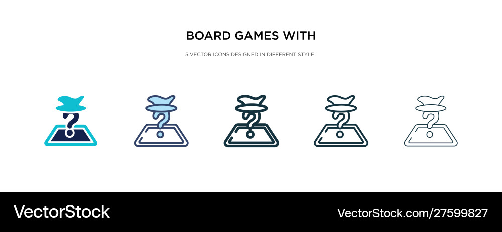 Board games with roles icon in different style Vector Image