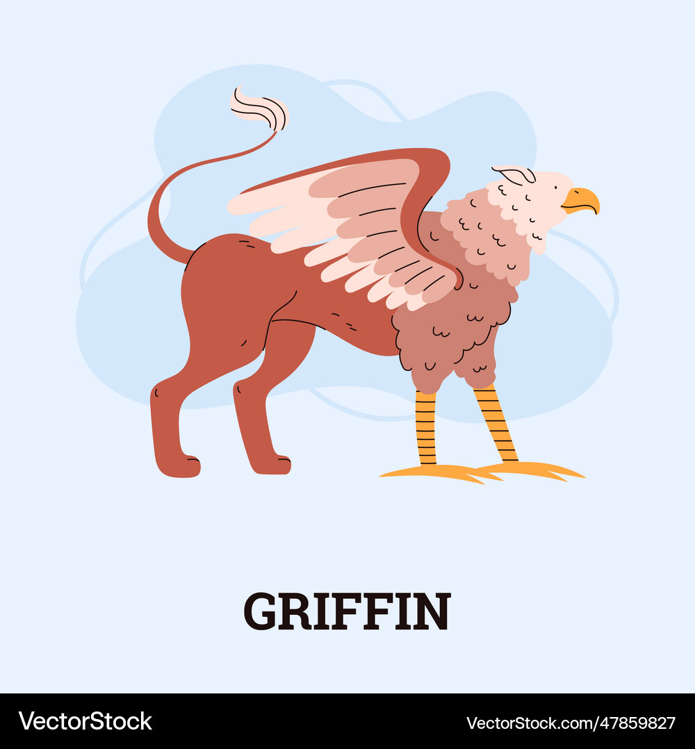 Cartoon griffin isolated on white background Vector Image
