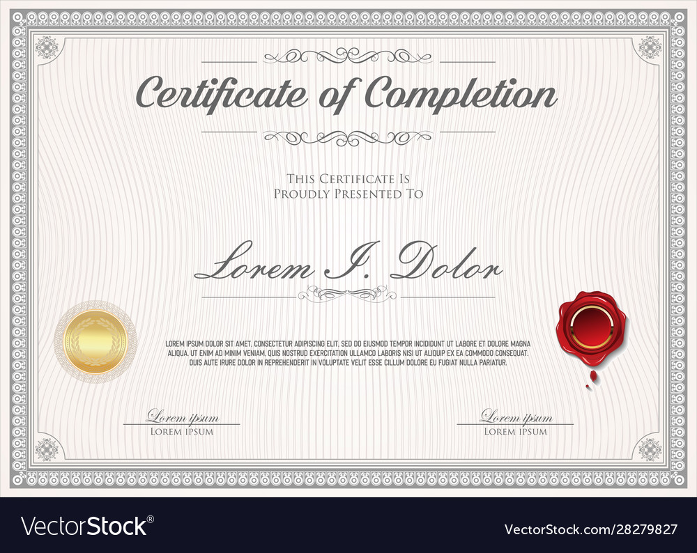 Certificate or diploma retro vintage template 020 Vector Image