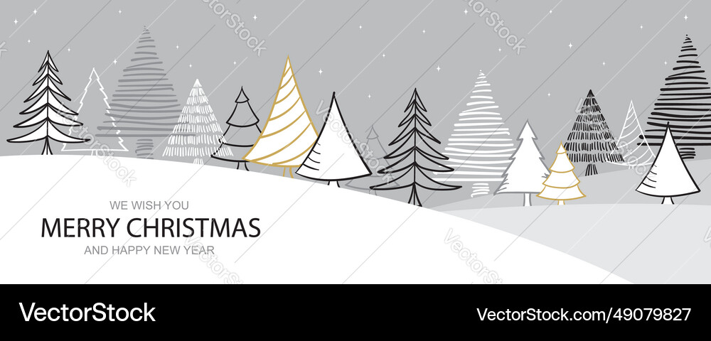 Christmas winter landscape background Royalty Free Vector