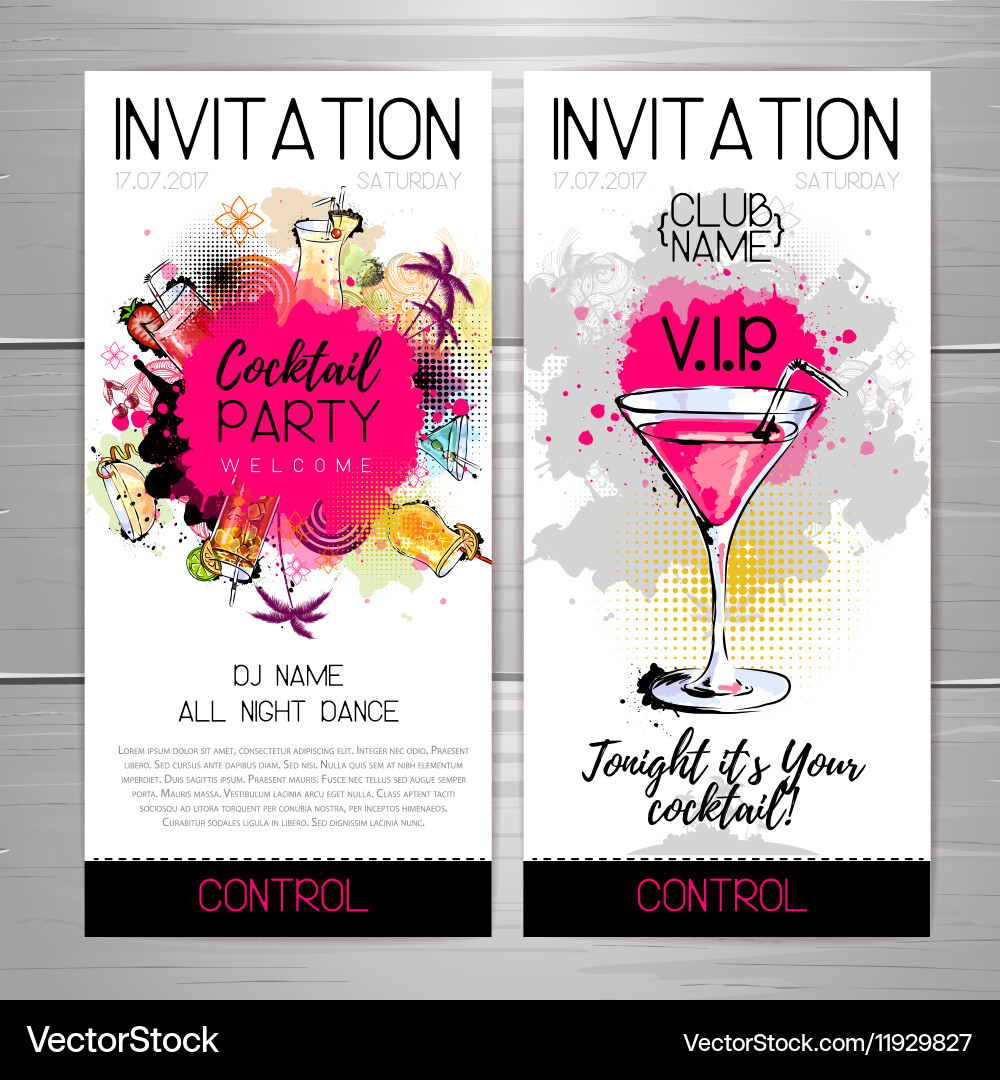 Cocktail party poster invitation design Royalty Free Vector