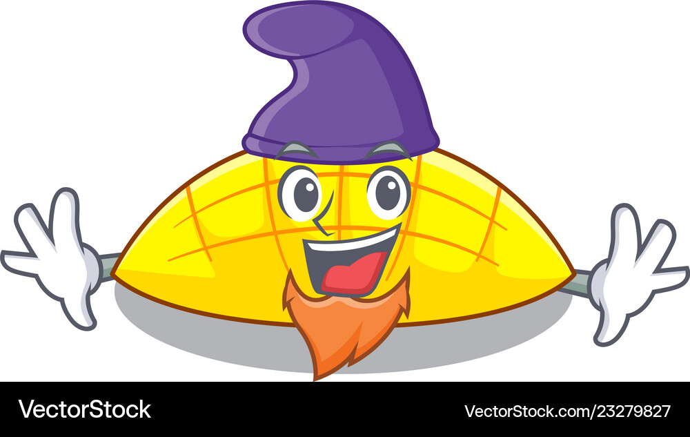 Elf mango slices isolated on the mascot Royalty Free Vector