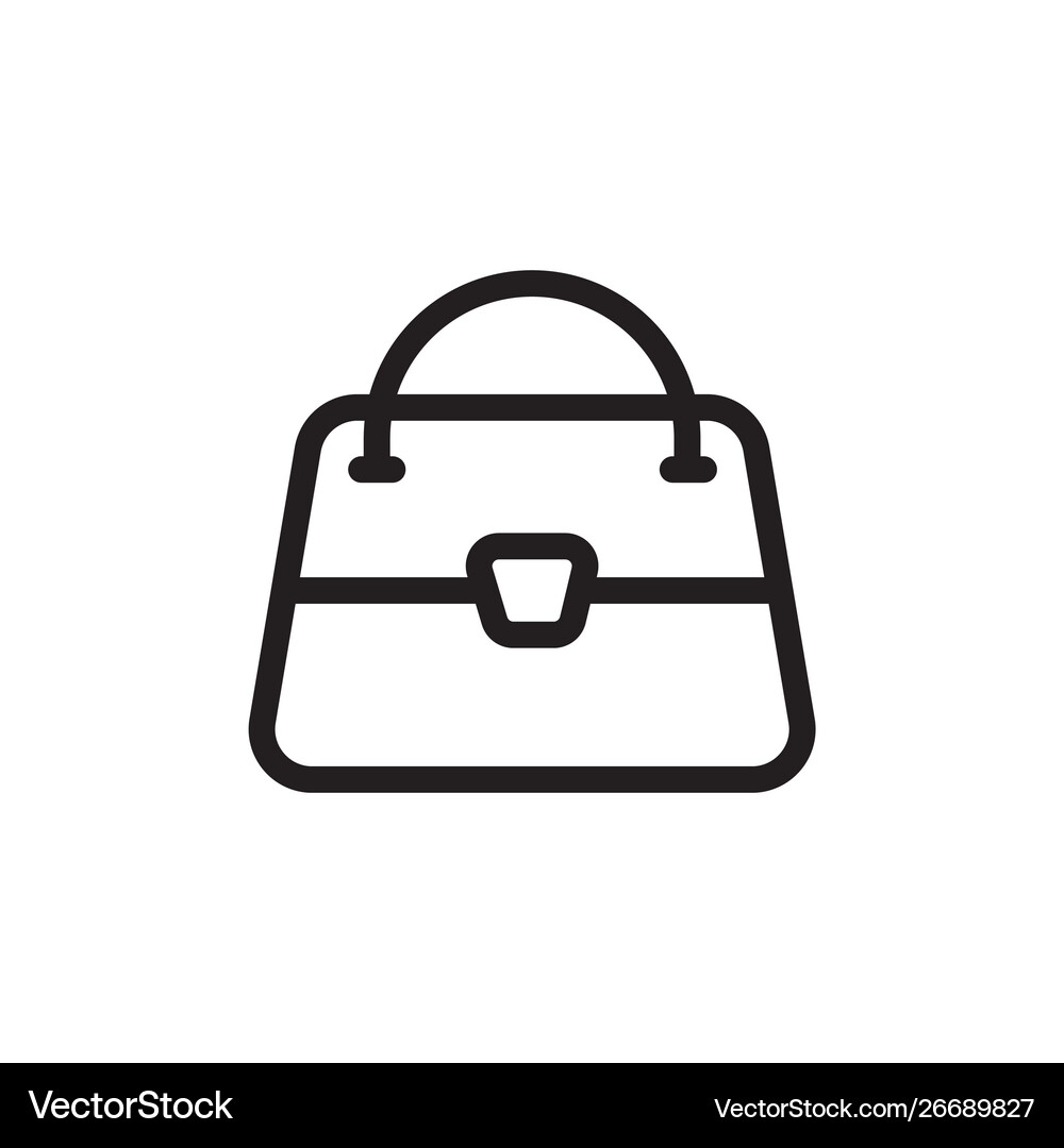 Flat line woman bag icon logo element Royalty Free Vector