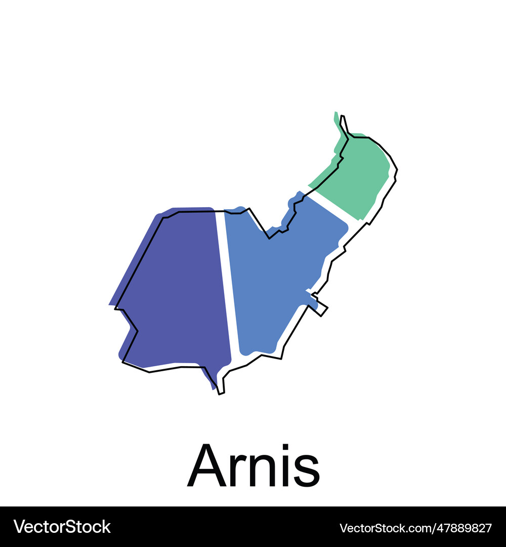 Map of arnis design template national borders Vector Image
