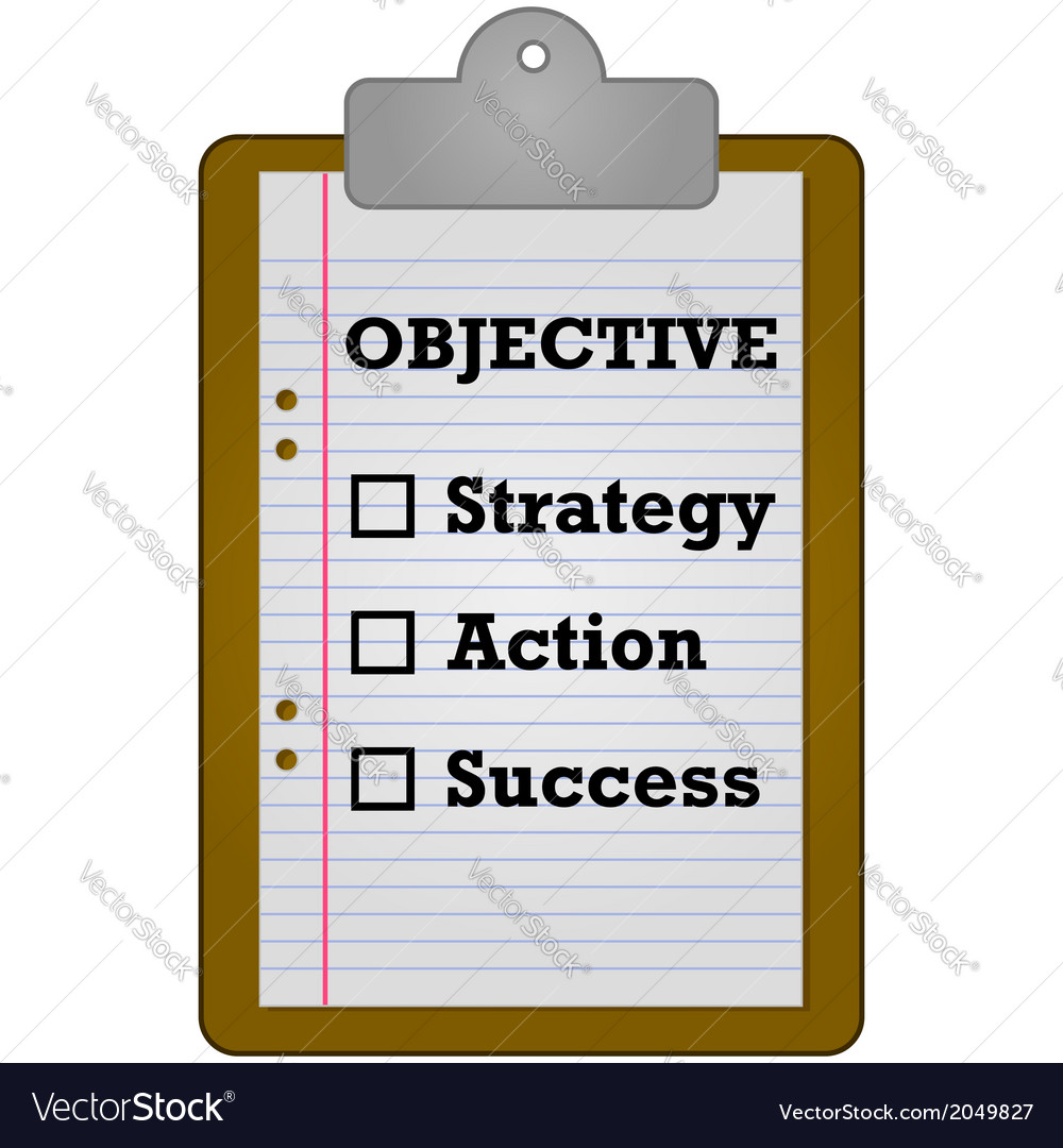 Objective checklist Royalty Free Vector Image - VectorStock